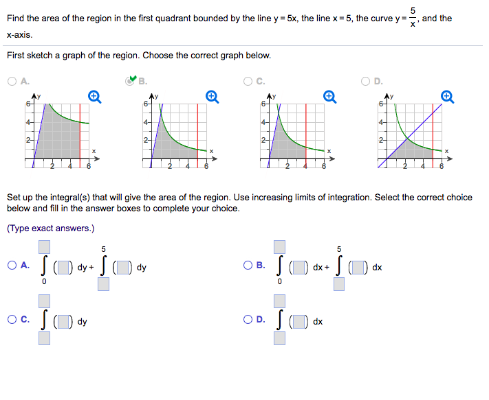 Solved Find the area of the region in the first quadrant | Chegg.com