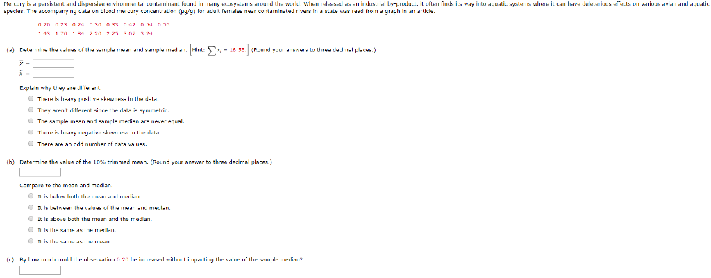 Solved Mercury is a persistent and dispersive environmental | Chegg.com