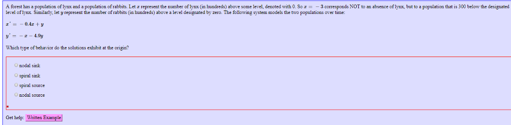 Solved A forest has a population of lynx and a population of | Chegg.com