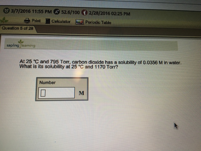 Solved At 25 degree C and 795 Torr, carbon dioxide has a | Chegg.com
