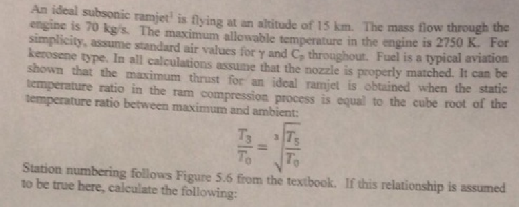 An ideal subsonic ramjet is lying at an altitude of | Chegg.com