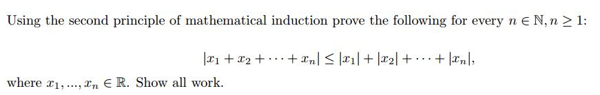 Solved Using the second principle of mathematical induction | Chegg.com
