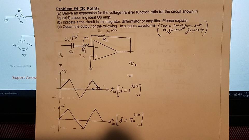 Solved (a) Derive an expression for the voltage transfer | Chegg.com