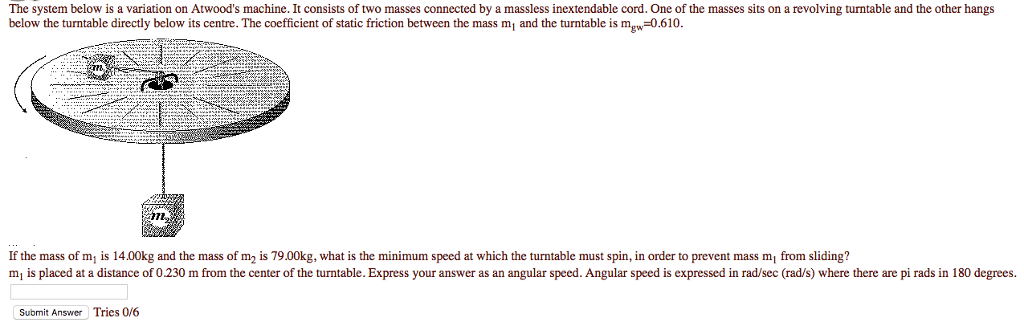 Solved The system below is a variation on Atwood's machine. | Chegg.com