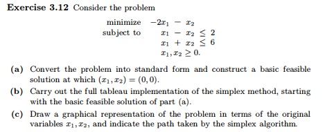 Solved Exercise 3.12 Consider the problem minimize -2xi_Z2 | Chegg.com