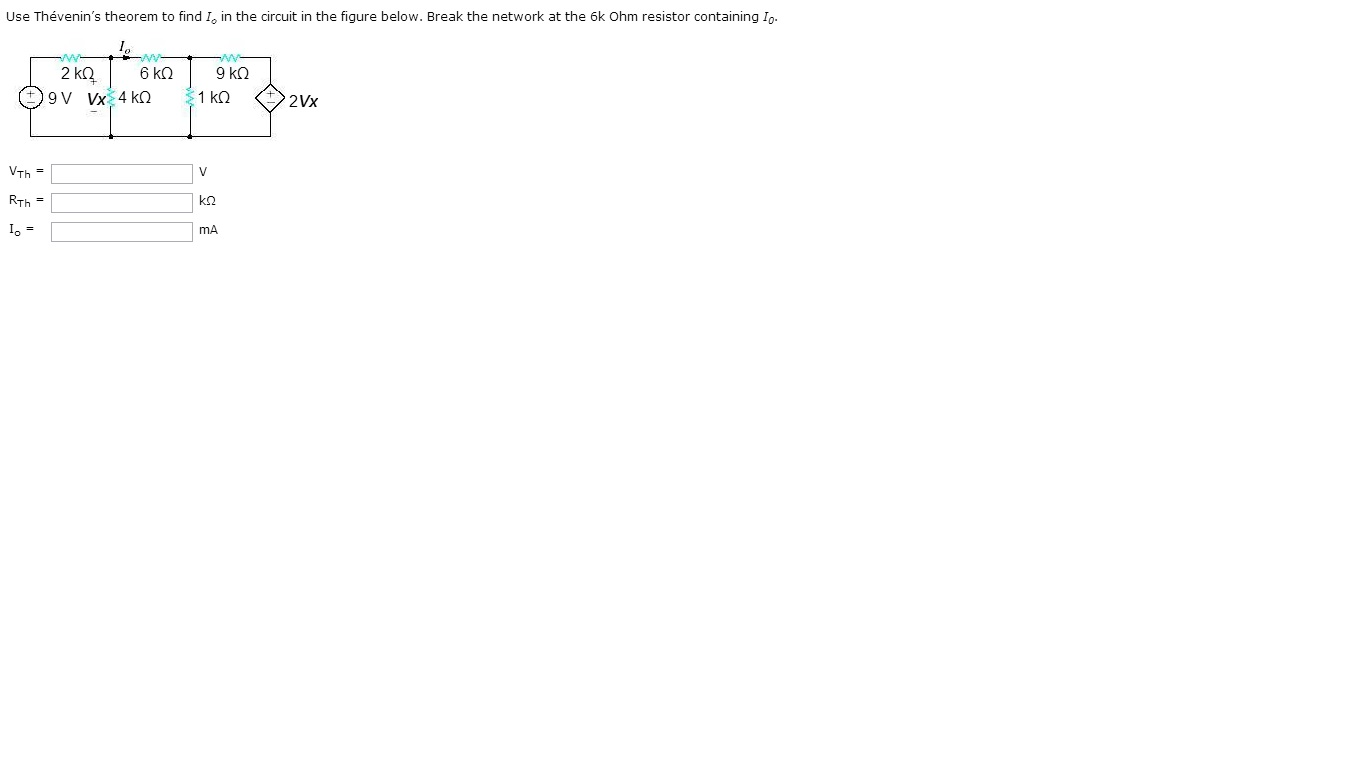 Solved Use Thevenin's theorem to find I0 in the circuit in | Chegg.com