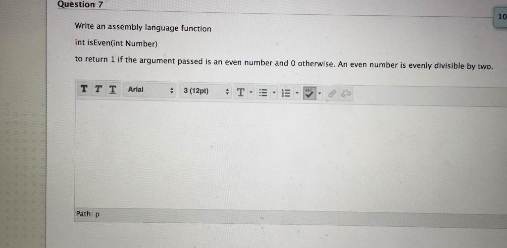 Solved Write An Assembly Language Function Int Isevenint 