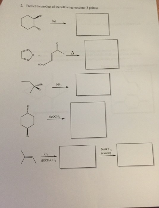 Solved Predict the product of the following reactions. | Chegg.com