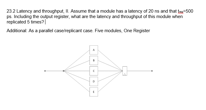 Solved 23.2 Latency and throughput, II. Assume that a module | Chegg.com