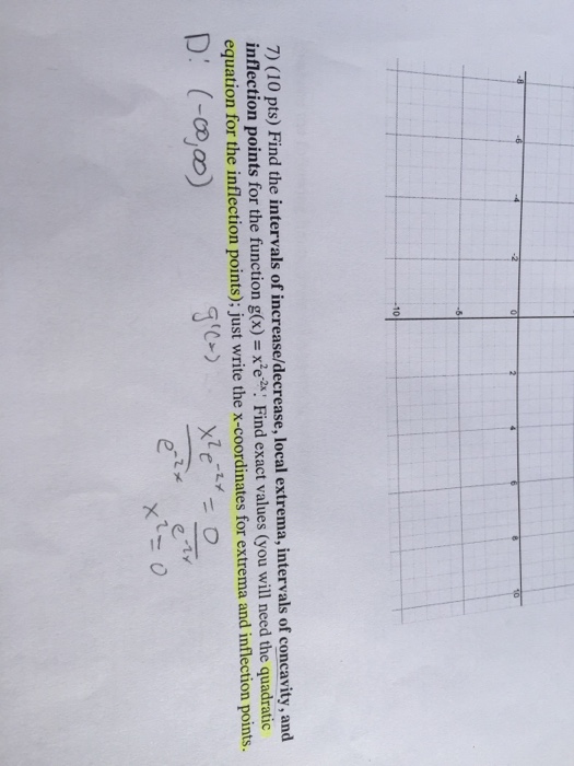 Solved Find the intervals of increase/decrease, local | Chegg.com