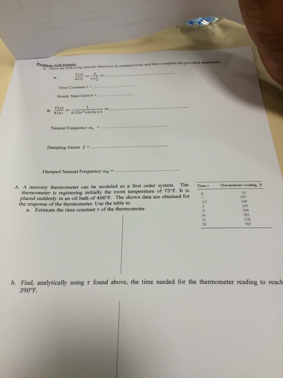 Solved Place the following transfer functions in standard | Chegg.com