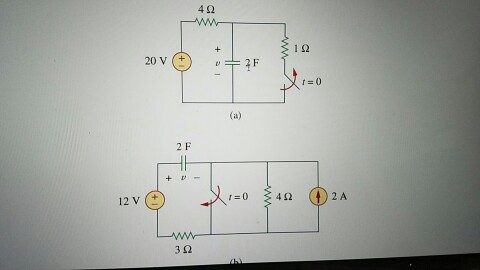 Solved calculate the capacitor voltage t>0 for the circuits | Chegg.com