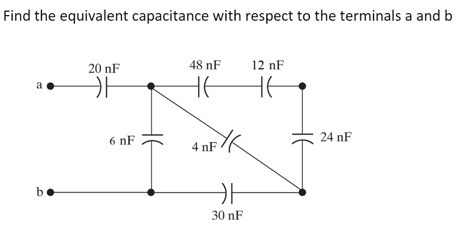 Solved Find the equivalent capacitance with respect to the | Chegg.com