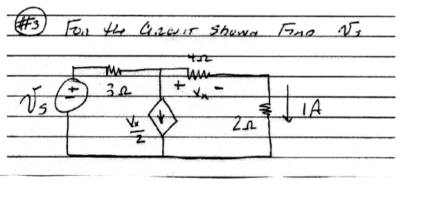 Solved For the circuit shown find Vs. | Chegg.com