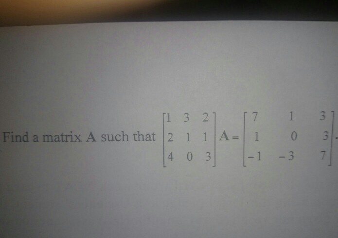 Solved [132. 1713 Find a matrix A such that|211A-1 0 -1-3 33 | Chegg.com