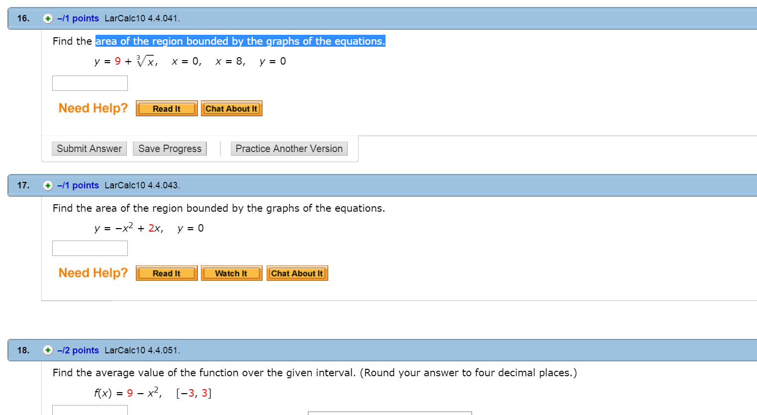 Solved Find The Area Of The Region Bounded By The Graphs