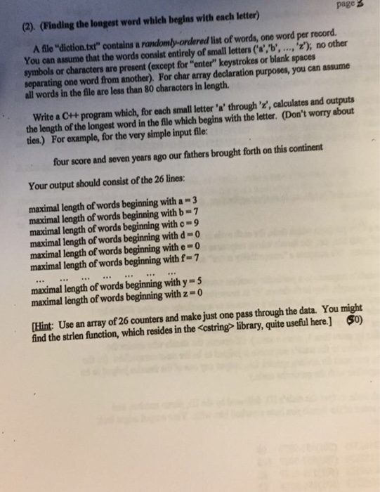 Solved A file "diction.txt" contains a randomly-ordered list | Chegg.com