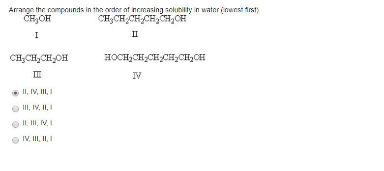 Solved Arrange the compounds in the order of increasing | Chegg.com