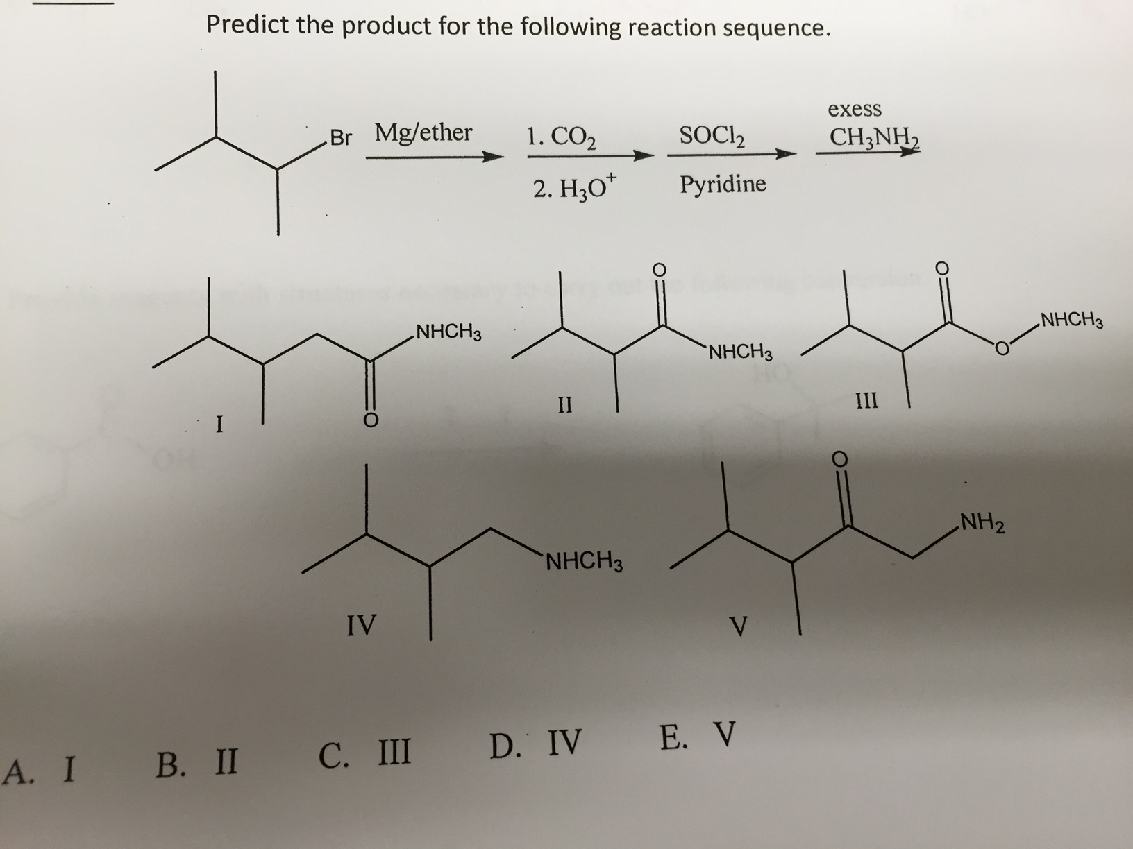 Solved Predict The Product For The Following Reaction