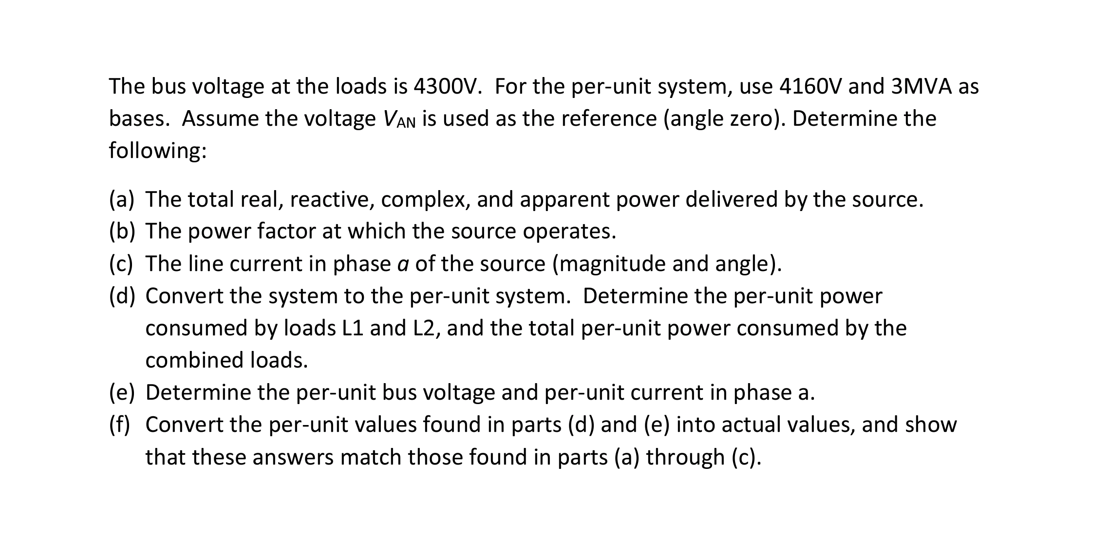 Solved A three-phase power system is shown in The one-line | Chegg.com