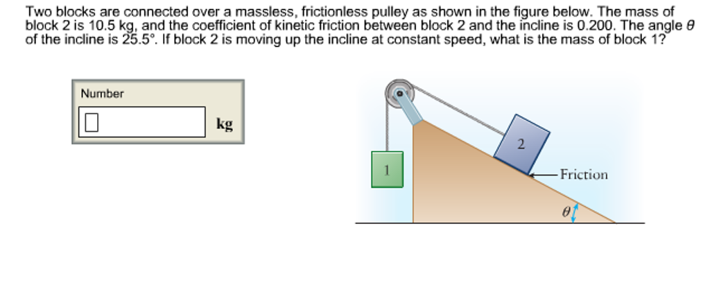 Solved Two blocks are connected over a massless, | Chegg.com