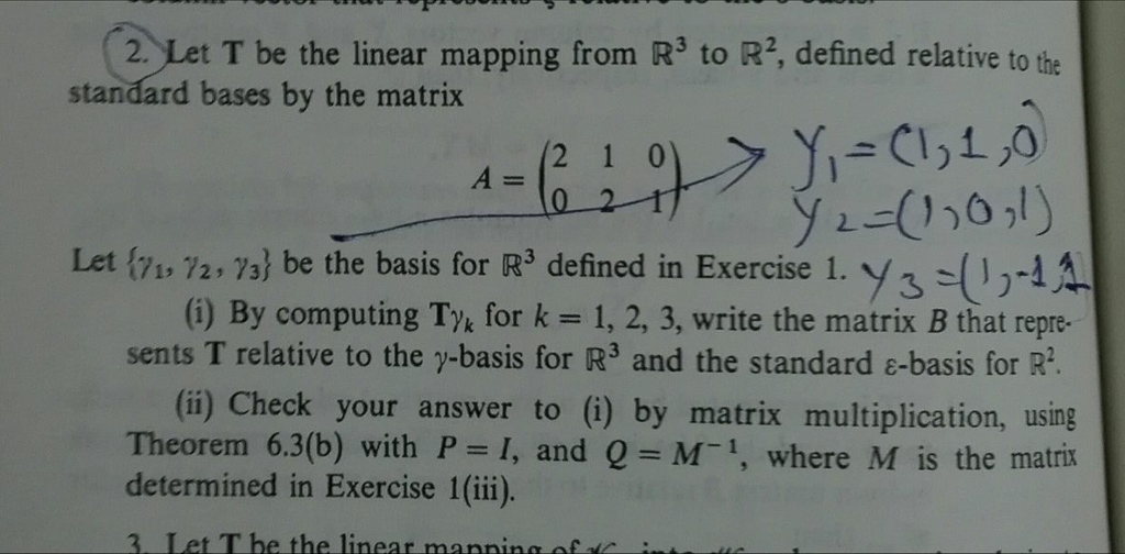 Solved 2. Let T be the linear mapping from R3 to R2, defined | Chegg.com