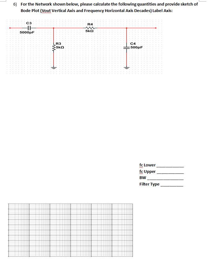 Solved 6) For the Network shown below, please calculate the | Chegg.com