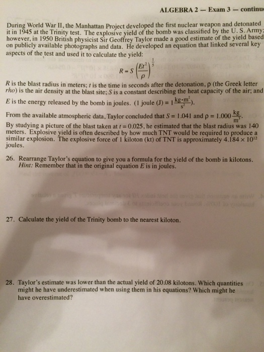 Solved During World War II, the Manhattan Project developed | Chegg.com