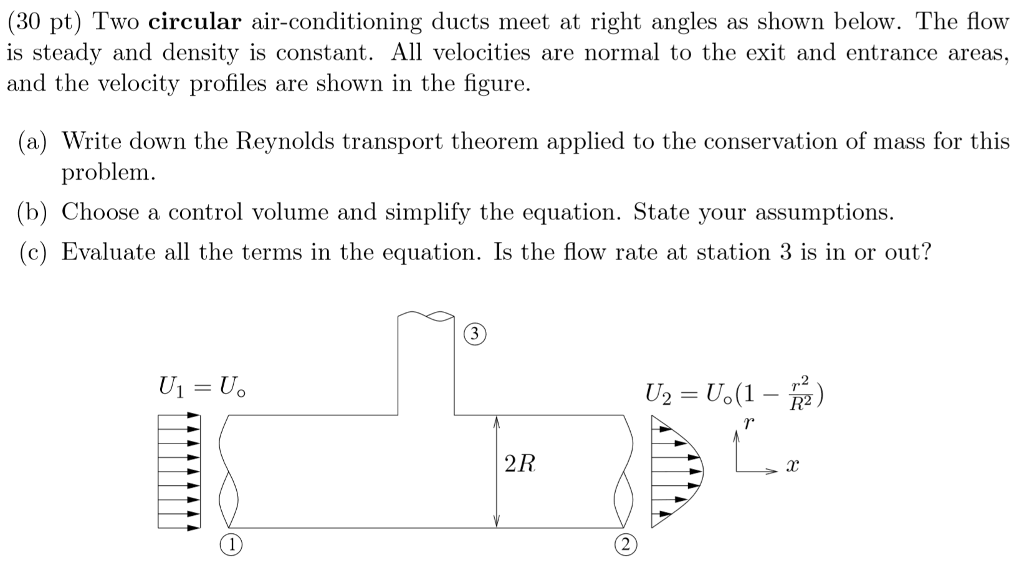 Solved (30 pt) Two circular air-conditioning ducts meet at | Chegg.com