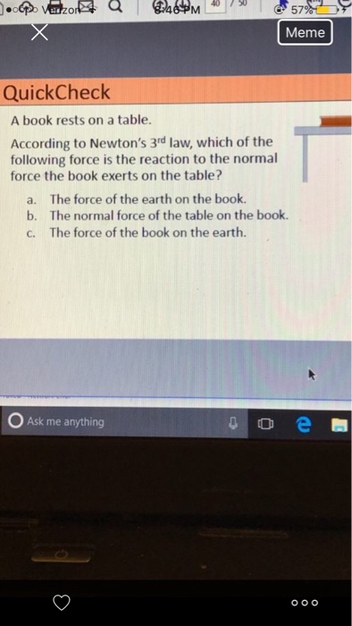 Solved A book rests on a table. According to Newton's 3^rd | Chegg.com
