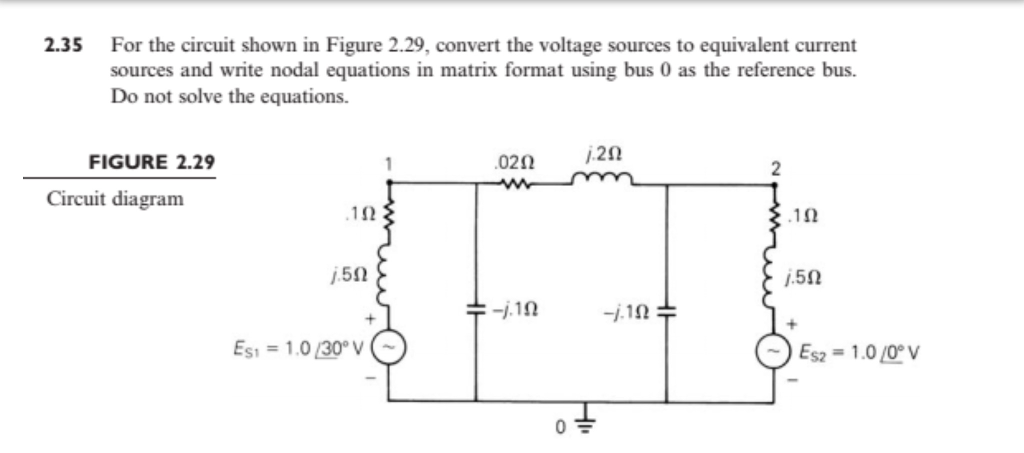 Solved For the circuit shown in Figure 2.29, convert the | Chegg.com