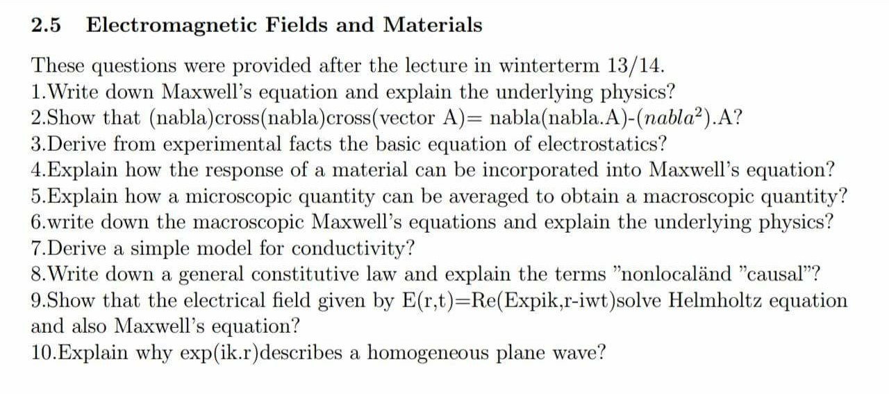 Solved These questions were provided after the lecture in | Chegg.com