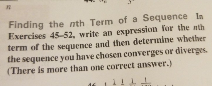 Solved 7l Finding the nth Term of a Sequence Exercises | Chegg.com