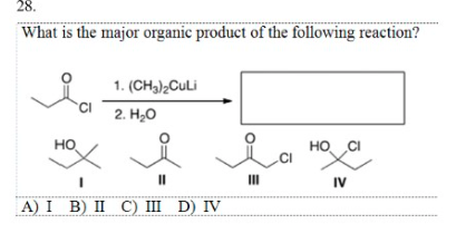 Solved What is the major organic product of the following | Chegg.com