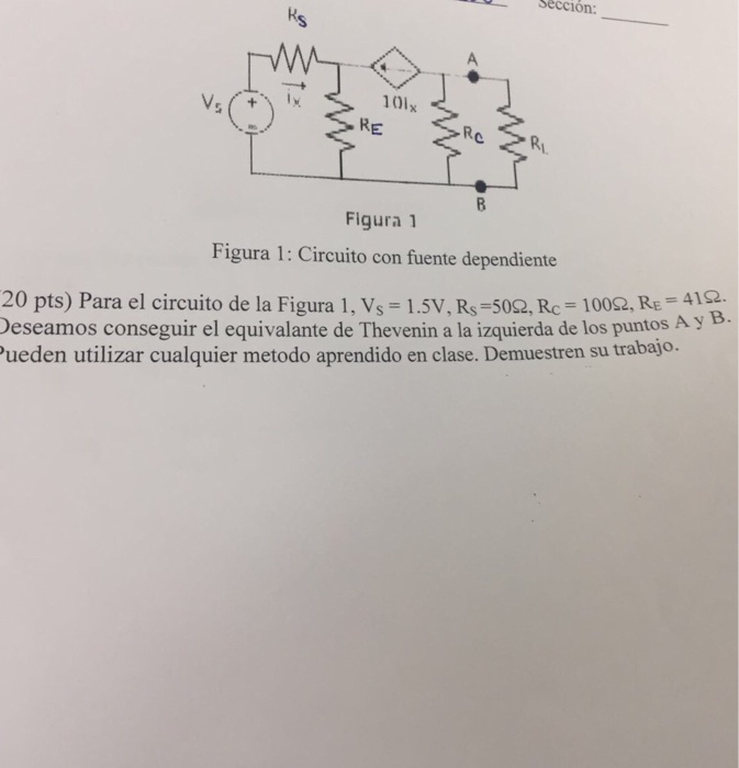 Solved Para el circuito de la Figura 1, V_S = 1.5V, R_S = | Chegg.com