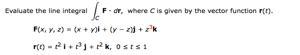 Solved Evaluate the line integral integral_C F middot dr, | Chegg.com