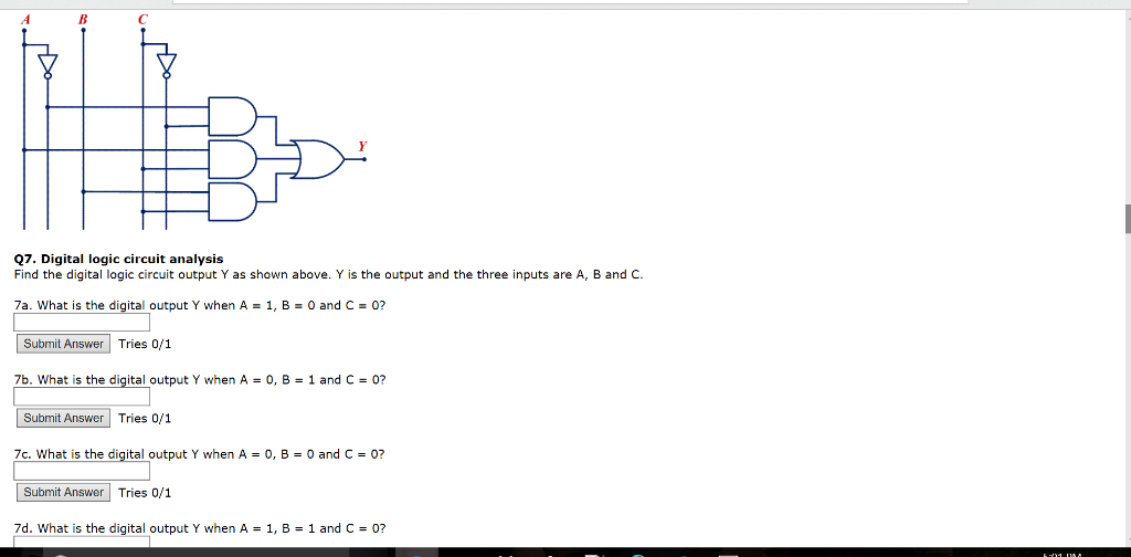 Solved Q7. Digital logic circuit analysis Find the digital | Chegg.com