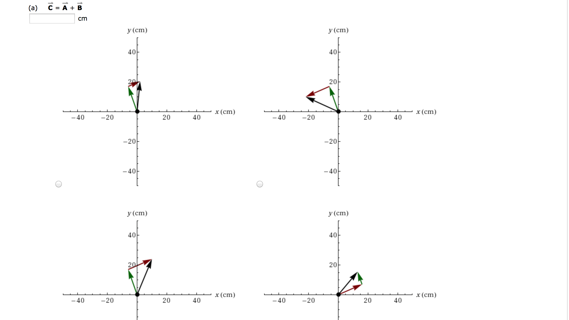 Solved Two position vectors, A and B, are shown in the | Chegg.com