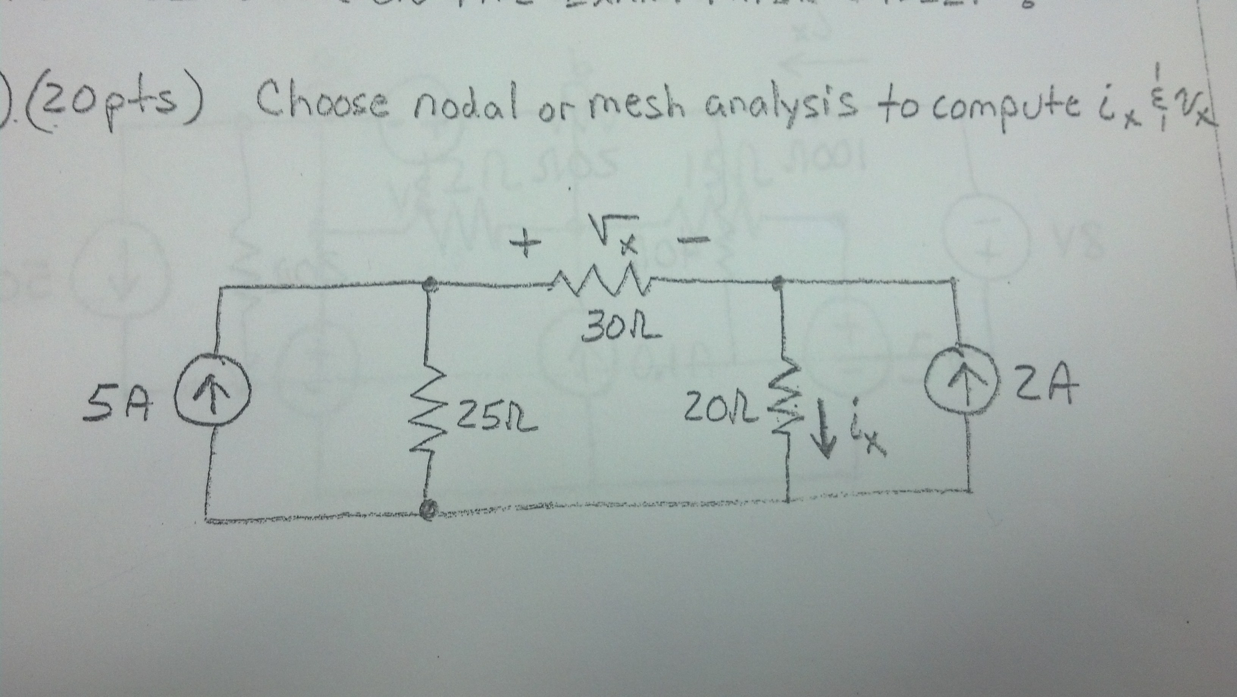 Solved Choose nodal or mesh analysis to compute ix & vx | Chegg.com