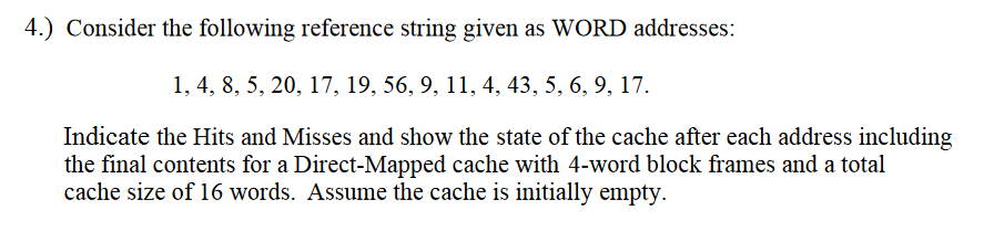 Solved Consider the following reference string given as WORD | Chegg.com