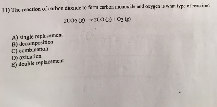Solved The reaction of carbon dioxide to form carbon | Chegg.com