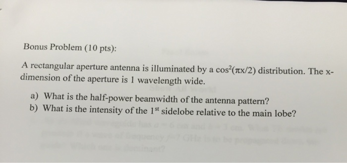 A rectangular aperture antenna is illuminated by a | Chegg.com