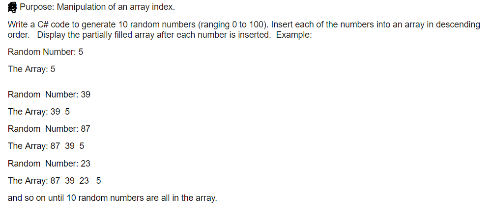 Solved Purpose Manipulation Of An Array Index Write A C 7891