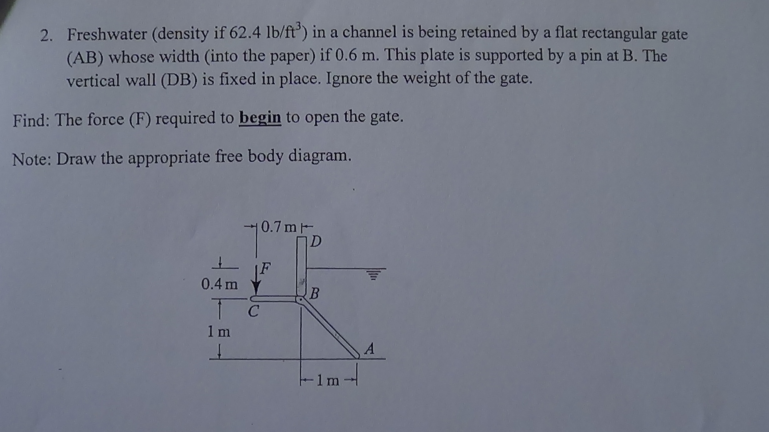 Solved Freshwater density If 62 4 Lb ft3 In A Channel Is Chegg Solved Freshwater density If 62 4 Lb ft3 In A Channel Is Chegg
