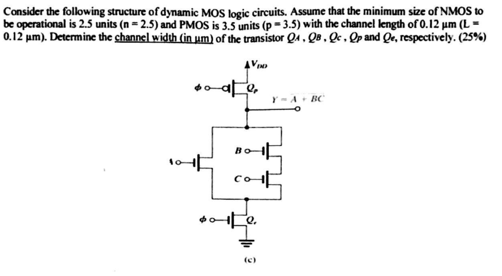 Consider the following structure of dynamic MOS logic | Chegg.com
