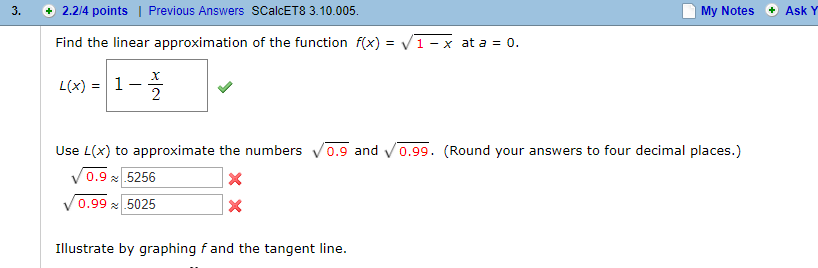 Solved 3. 2.2/4 points | Previous Answers SCalcET8 3.10.005 | Chegg.com