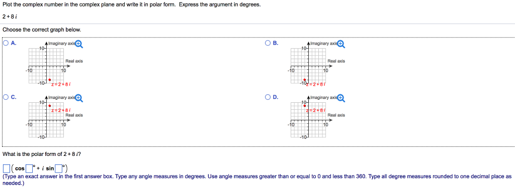 Solved Plot the complex number in the complex plane and | Chegg.com