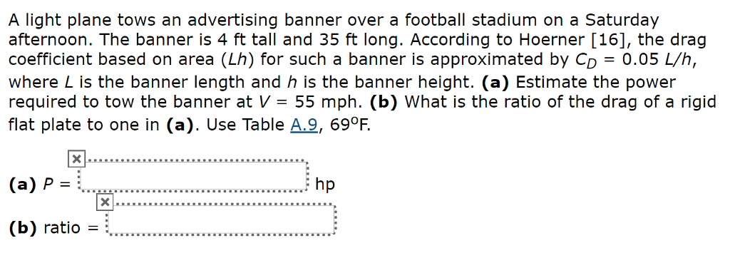 Solved A light plane tows an advertising banner over a | Chegg.com