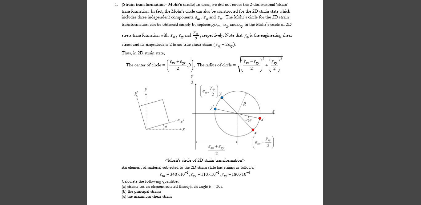 Solved In class, we did not cover the 2-dimensional 'strain' | Chegg.com