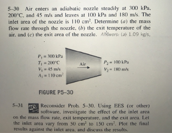 Solved Air enters an adiabatic nozzle steadily at 300 kPa, | Chegg.com